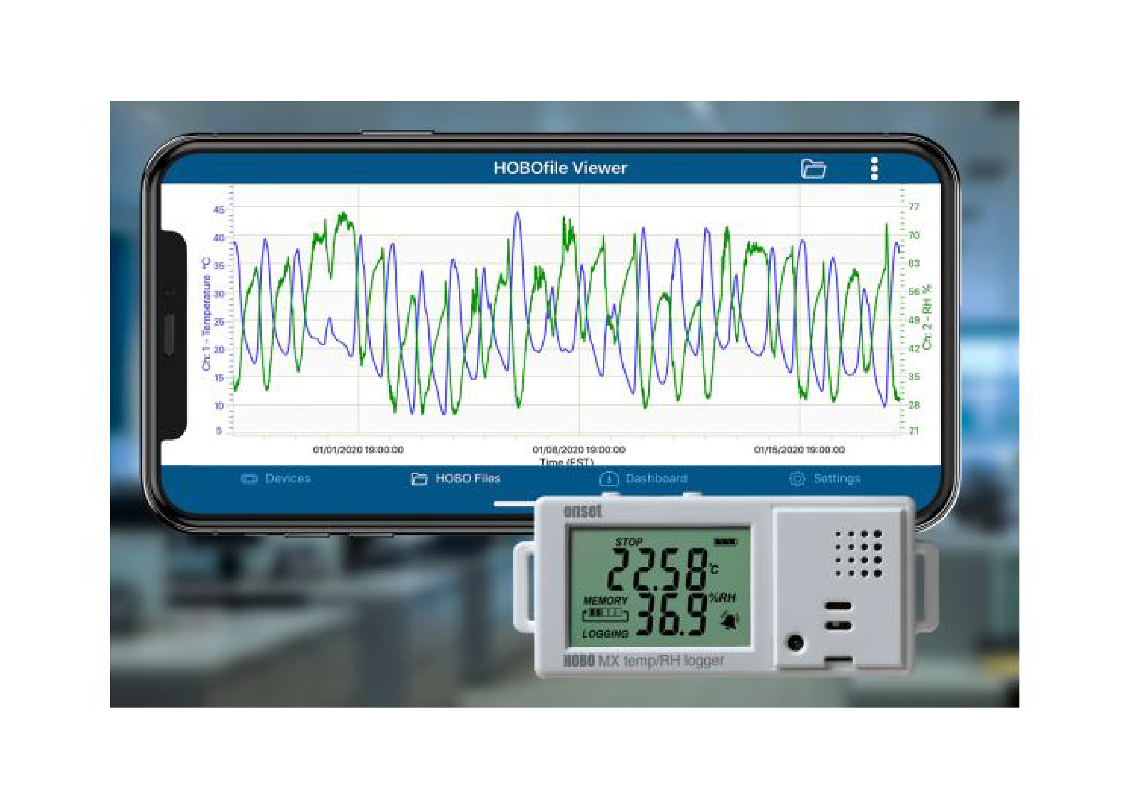 Bluetooth Low Energy Temperature/Relative Humidity Data Logger